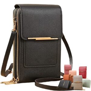 anti-theft leather bag, leather anti theft crossbody bag, gpmsign fashion purse with card slots (black)