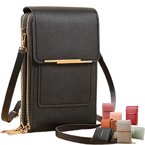 Anti-theft Leather Bag, Leather Anti Theft Crossbody Bag, Gpmsign Fashion Purse with Card Slots (Black)