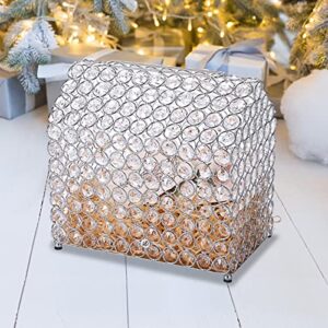 ELLDOO Crystal Wedding Card Box, House Shape Money Card Box Silver Gift for Wedding Receptions, Centerpiece Decor, Anniversary, Keepsake, Gift Display Box