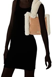 Madden Girl Faux Fur Tote-Tan & White, Tan