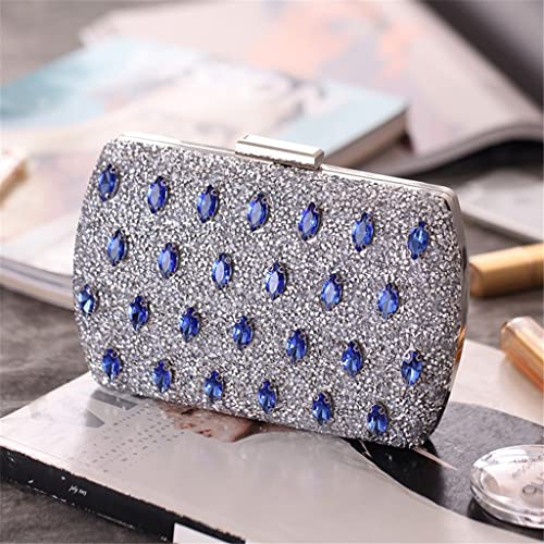 SEIJY Blue Color Women Diamonds Party Day Clutch Small Evening Bags Diamonds Female Holder Handbags (Color : D, Size : 1)