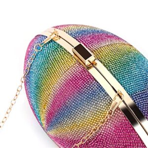 MXIAOXIA Rainbow Color Diamonds Fashion Lady Evening Bags Rhinestones Shoulder Chain Small Day Clutch Handbags