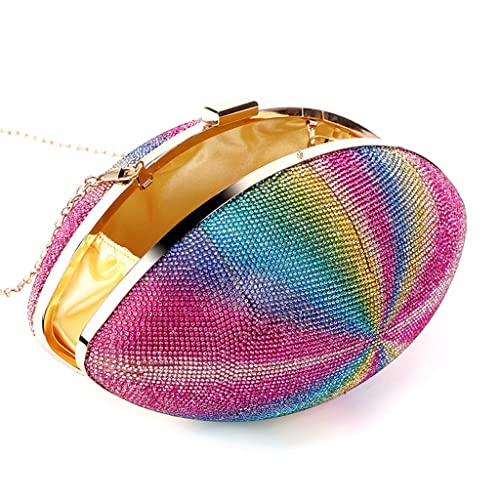 MXIAOXIA Rainbow Color Diamonds Fashion Lady Evening Bags Rhinestones Shoulder Chain Small Day Clutch Handbags