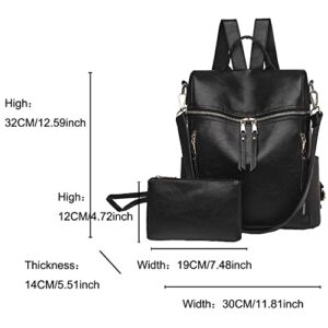 CQCYD Leather Backpack Purse Shoulder Bag for Women Leather Medium Size Tassel Backpack Fashion Handbags and Travel Bags