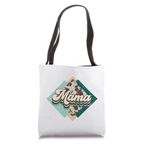 western country boho mama cowhide turquoise western mama tote bag