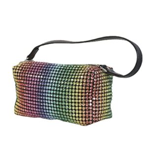 mxiaoxia rainbow color diamonds women evening bags soft small party wedding handbags rhinestones day clutch