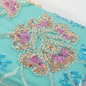 MXIAOXIA Vintage Style Sequined Day Clutch Beading Flower Evening Bags Party Bridal Female Handbags