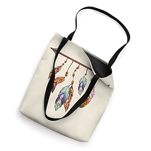 Bohemian Aesthetic Feathers On Arrow Bohemian Art Tote Bag