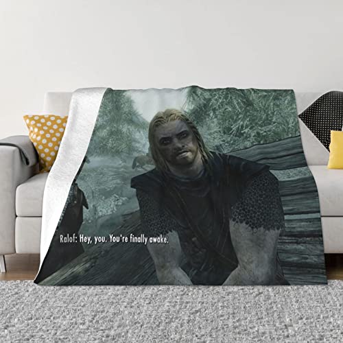 Skyrim You're Finally Awake Blanket Soft Warm Throw Blankets 60"x50" for Bedroom Couch Travelling