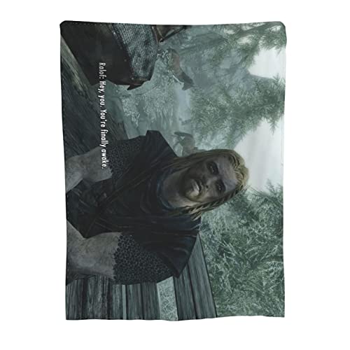 Skyrim You're Finally Awake Blanket Soft Warm Throw Blankets 60"x50" for Bedroom Couch Travelling