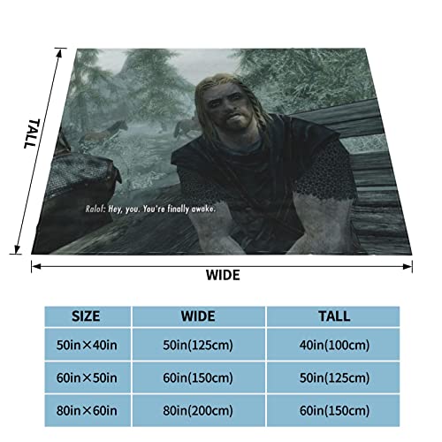 Skyrim You're Finally Awake Blanket Soft Warm Throw Blankets 60"x50" for Bedroom Couch Travelling