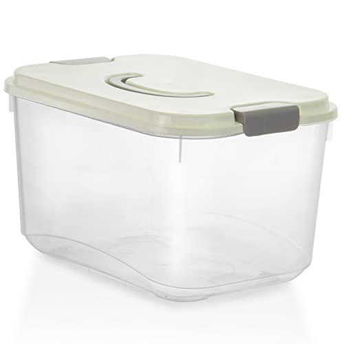 EZOWare 13 Quart Plastic Storage Box Tote Bins with Top Handle, Set of 6 Stackable Latch Storage Container Tote Boxes with Latching Lids - 11.4 x 8.3 x 7 inches, Clear/White