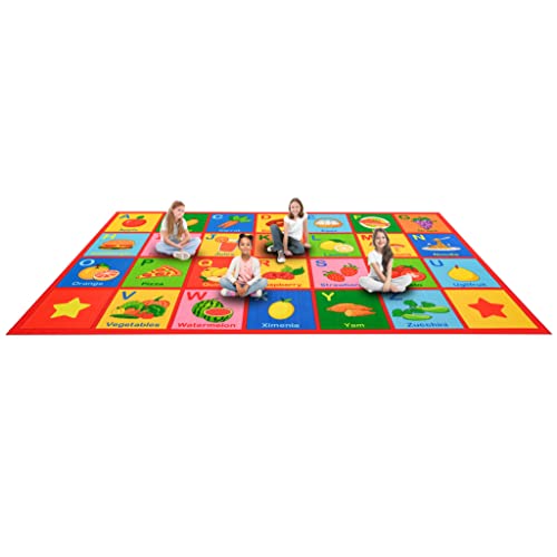 ABCarpet Classroom Rug Classroom Carpet ABC Rug Learning Area Rug or Classroom Mat Yellow Alphabet Carpet