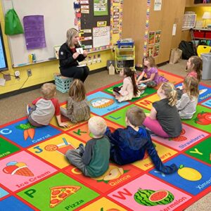 ABCarpet Classroom Rug Classroom Carpet ABC Rug Learning Area Rug or Classroom Mat Yellow Alphabet Carpet