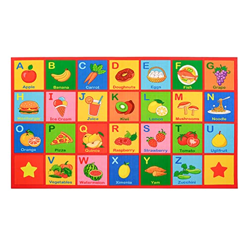 ABCarpet Classroom Rug Classroom Carpet ABC Rug Learning Area Rug or Classroom Mat Yellow Alphabet Carpet