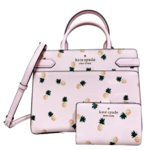 kate spade staci pineapple medium top zip satchel pink multi bundled with kate spade colada medium compact bifold wallet pineapple pink multi k7218