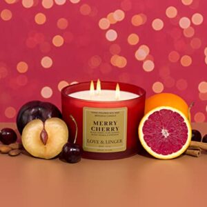 Black Cherry Candle | Holiday Scented Candles | Luxury Soy & Beeswax Candles for Home | 16 oz. Large Jar Candle | Christmas Candles