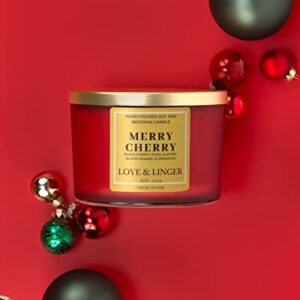 Black Cherry Candle | Holiday Scented Candles | Luxury Soy & Beeswax Candles for Home | 16 oz. Large Jar Candle | Christmas Candles