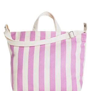 Horizontal Zip Duck Bag - Pink Awning Stripe