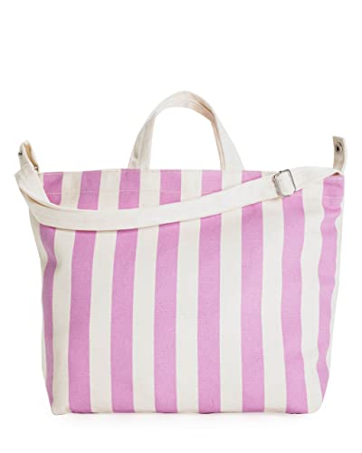 Horizontal Zip Duck Bag - Pink Awning Stripe