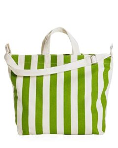 horizontal zip duck bag – green awning stripe