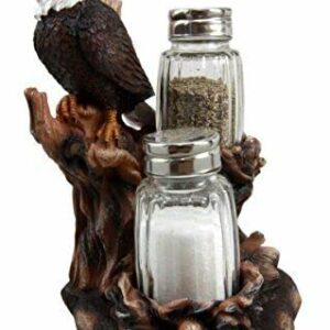 Set Of 1 Bald Eagle Residing Nests Salt and Pepper Shaker 6.5"H