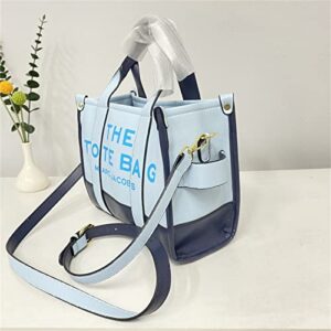 Women Fashion Large Capacity Tote Bag Color Blocking Tote Bag Handheld One Shoulder Messenger Letter Bag