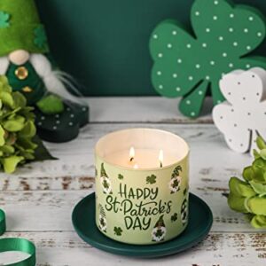 St. Patrick’s Day Candle, Luck Eucalyptus Mint Scented Candle, Large 3 Wicks, 14 oz