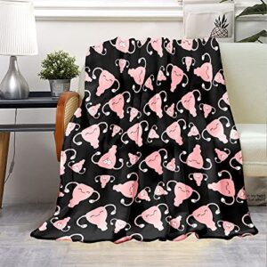 uterus soft blanket soft throw blanket,uterus plush fuzzy blanket cozy throw blanket for office home,warm fleece throw blanket 50×60 in