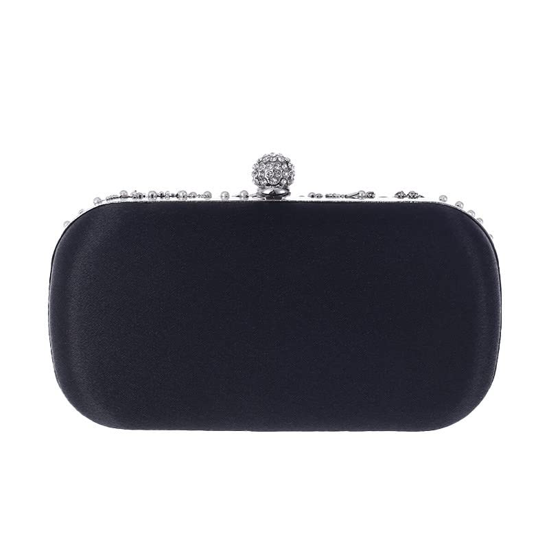 YLLWH Women's Clutch Bag Crystal Pearl Clutch Purse Handbag Embroidery Evening Bag Wedding Bag for Bridal Shoulder Bag