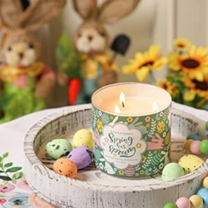 Easter Candle, Spring Jasmine Scented Candle, Large 3 Wicks, 14 oz