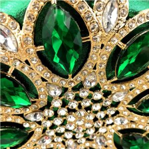 YLLWH Green Clutch Bag Women Round Clutch Purse Evening Bag Crystal Wedding Purse and Handbag Exquisite Chain Shoulder Bag