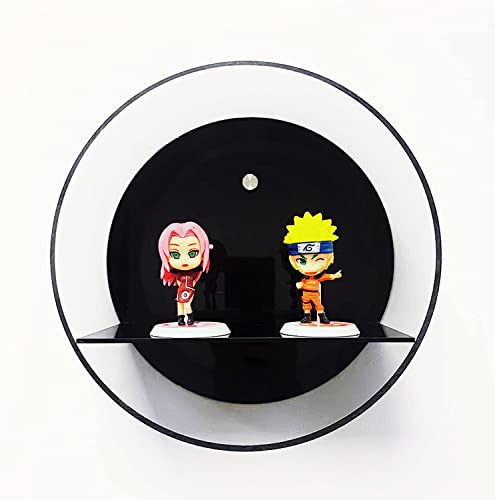 ROYALITA Acrylic Floating Display Shelf for Funko Pops, Handmade Wall Display Shelves - Perfect Display for Funko Pop Figures, Colorful Acrylic Display for Collectibles,Black