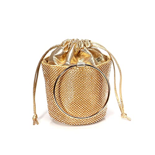 YLLWH Women Evening Bags Rhinestones Bucket Ladies Clutch Purse Ladies Handbags