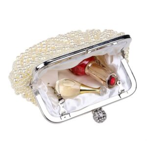 YLLWH Shell Design Women Evening Bags Beaded Handmade Diamonds Chan Shoulder Messenger Bag Crystal Wedding Evening Bag