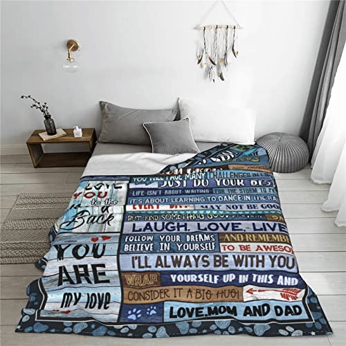 to My Son Blanket from Mom Ultra Soft Flannel Throw Blankets for Christmas Birthday Gifts 50"x40"