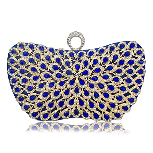 YLLWH Metallic Colorful Diamonds Beaded Clutch Wedding Purses Elegant Evening Bags Ladies Day Clutches Party Bag