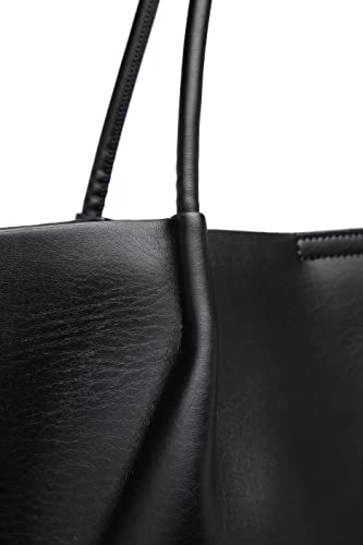 hepcelt Hobo Bags Leather Totes for Women Ladies Purses and Handbags Dupes for Women Handbags Purse and Wallet Set Shopper Purse Satchel Handbag with Top Handles, Black