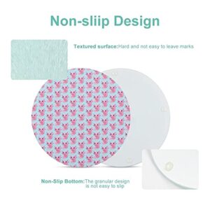 Pink Axolotl Printed Round Cutting Board Glass Chopping Blocks Mats Food Tray for Home Kitchen Decoration