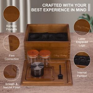 Viking Factory Large Bamboo Box Tray Set Decorative Box for Home Odour Proof Storage - Reversible Tray, Roll Kit and All Accessories