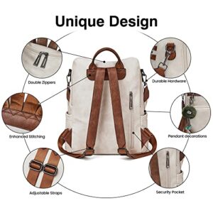 Love Deliver Leather Backpack Purses for Women Fashion Designer Ladies Shoulder Bags Travel Backpack With Wristlets