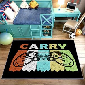 Large 39''x59'' Gaming Rug Controller Area Carpets for Kids Game Home Rug Living Play Home Decor Non-Slip Comfy Floor Mat