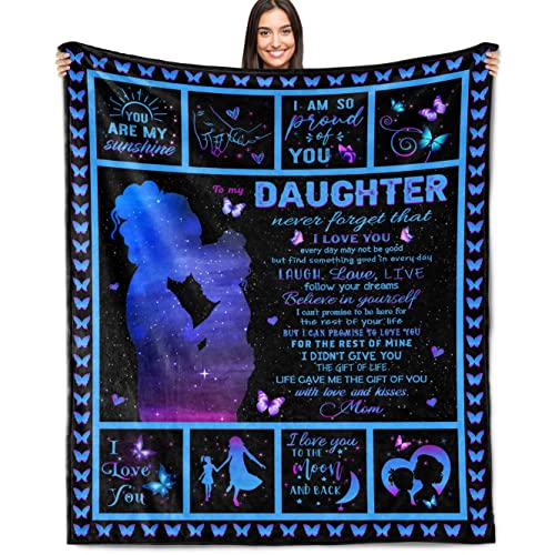 Daughter Gifts from Mom - Gifts for Mothers Day - Birthday Gifts for Daughter Adult - to My Daughter Graduation Gifts for Teenage Girls - Bonus Daughter Gifts from Mother Throw Blanket 60x50 Inch