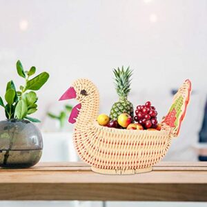 Hand Woven Baskets, Mini Turkey Shape Storage Baskets, Rattan Storage Baskets for Home Dining Table Decorations