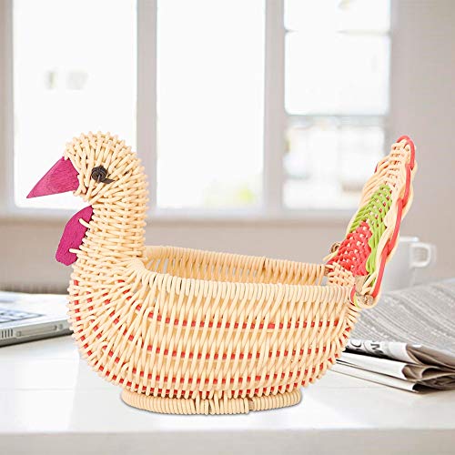 Hand Woven Baskets, Mini Turkey Shape Storage Baskets, Rattan Storage Baskets for Home Dining Table Decorations