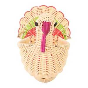 Hand Woven Baskets, Mini Turkey Shape Storage Baskets, Rattan Storage Baskets for Home Dining Table Decorations