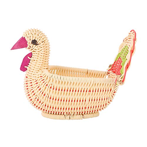 Hand Woven Baskets, Mini Turkey Shape Storage Baskets, Rattan Storage Baskets for Home Dining Table Decorations