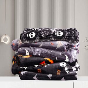 Thesis Halloween Blanket Fleece Throw Blanket – Soft Plush Printed Pumpkin Blanket Microfiber Oversized Throw Blanket 50x70 Inches