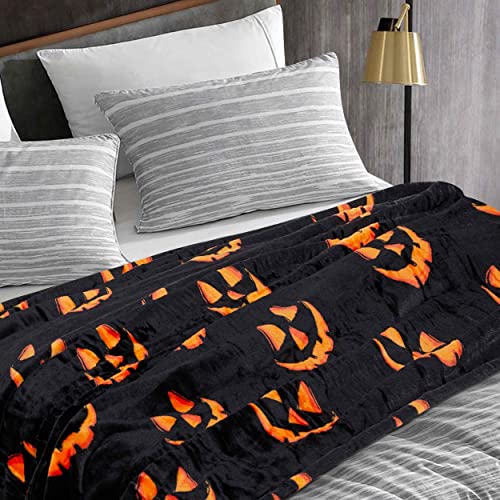 Thesis Halloween Blanket Fleece Throw Blanket – Soft Plush Printed Pumpkin Blanket Microfiber Oversized Throw Blanket 50x70 Inches