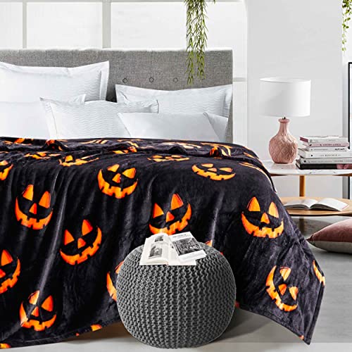 Thesis Halloween Blanket Fleece Throw Blanket – Soft Plush Printed Pumpkin Blanket Microfiber Oversized Throw Blanket 50x70 Inches